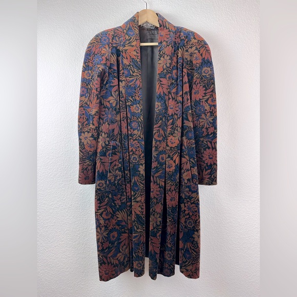 Portrait | Jackets & Coats | Vintage Velvet Floral Portrait Open Swing ...